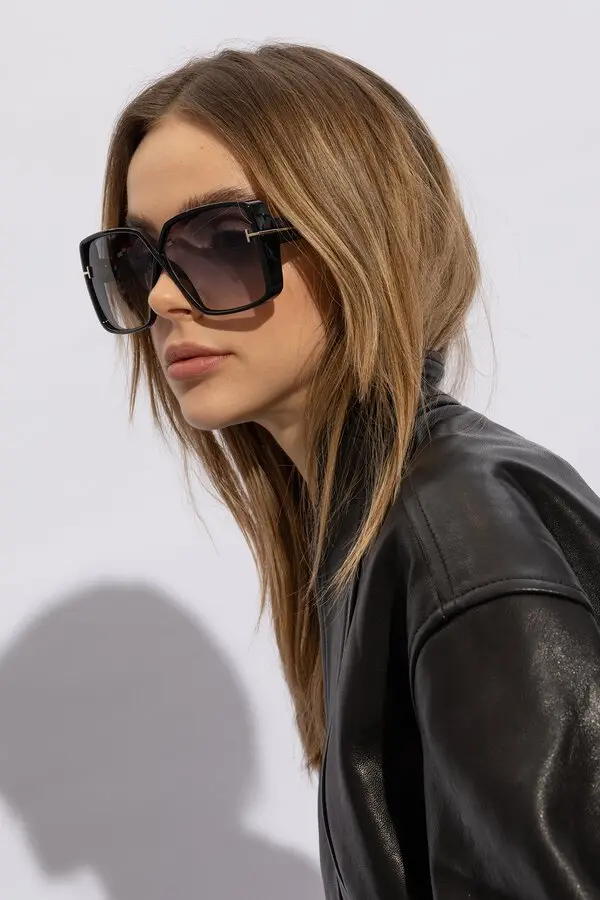 TOM FORD Yvonne Sunglasses With Gradient Lenses And Gold Tone Details