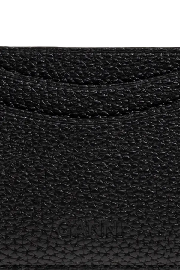 GANNI Eco Leather Card Holder - Black