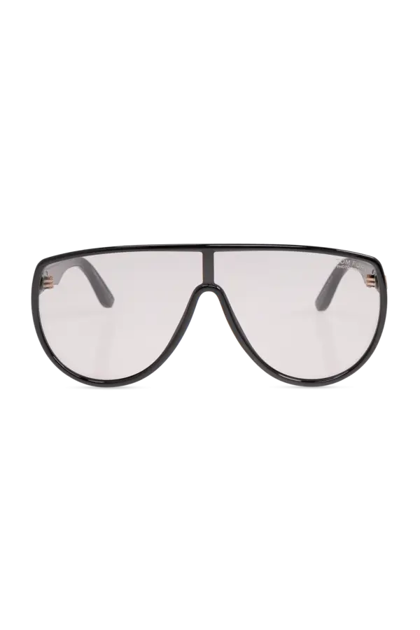 TOM FORD Oversized Full Rim Acetate Sunglasses With Metal Elements - Black