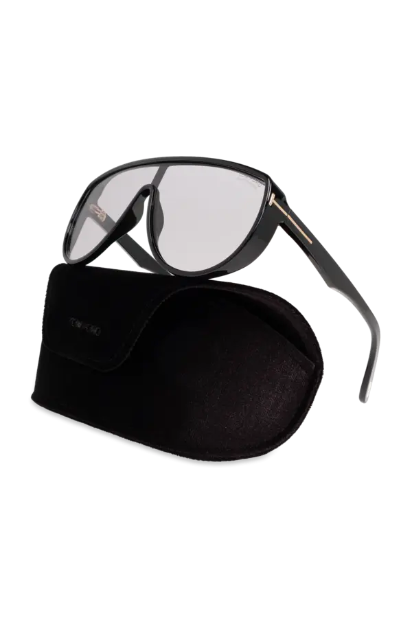 TOM FORD Oversized Full Rim Acetate Sunglasses With Metal Elements
