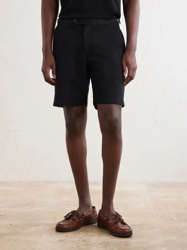 Mr P. Straight-leg Cotton And Linen-blend Bermuda Shorts