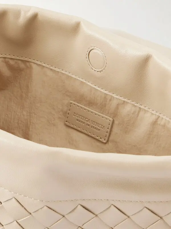 Bottega Veneta Giorno Intrecciato Leather Shoulder Bag - Neutrals