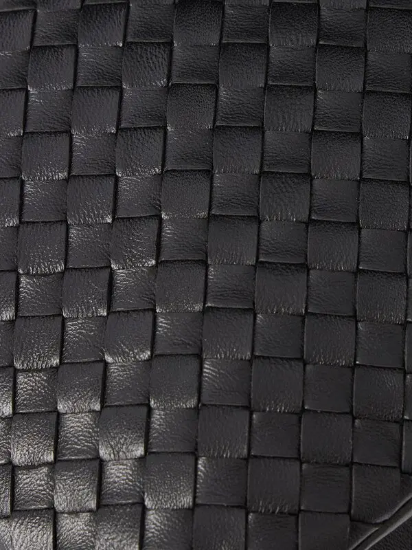Bottega Veneta Gemellini Intrecciato Leather Shoulder Bag - Black