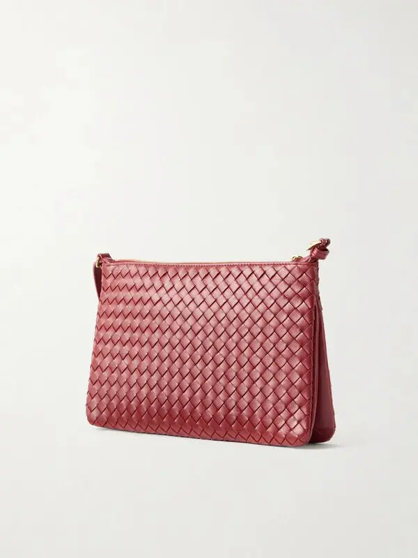 Bottega Veneta Gemellini Intrecciato Leather Shoulder Bag - Red