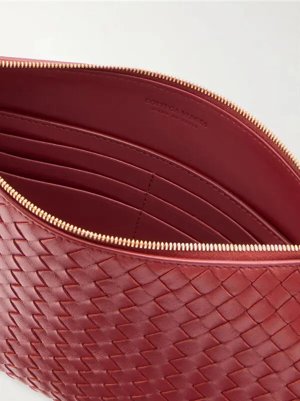 Bottega Veneta Gemellini Intrecciato Leather Shoulder Bag - Red