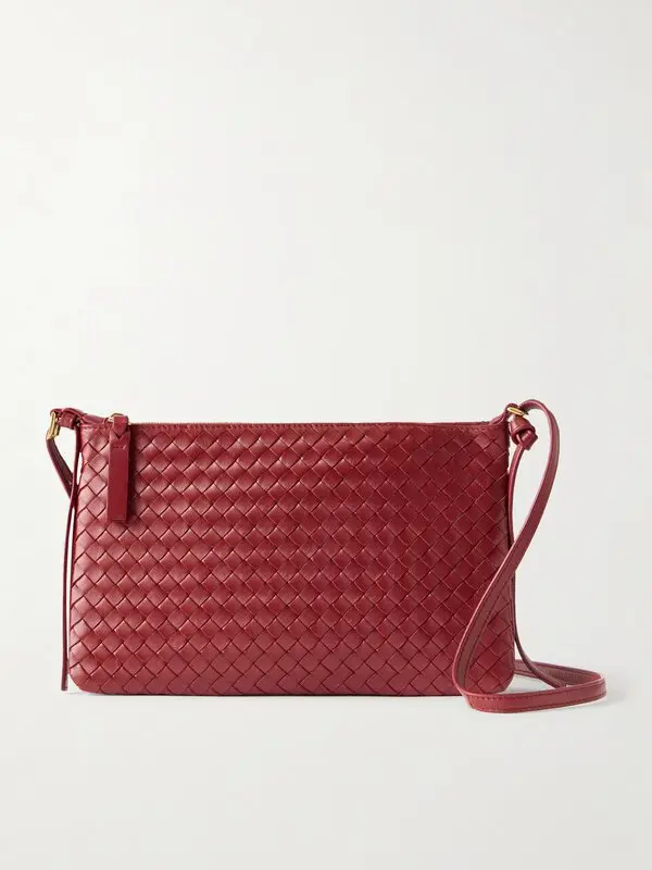 Bottega Veneta Gemellini Intrecciato Leather Shoulder Bag - Red