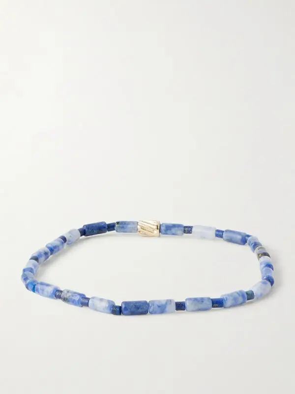 Luis Morais 14 Karat Gold Glass Beaded Bracelet