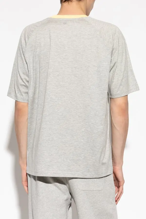 AMI Paris Embroidered Logo T-shirt - Grey