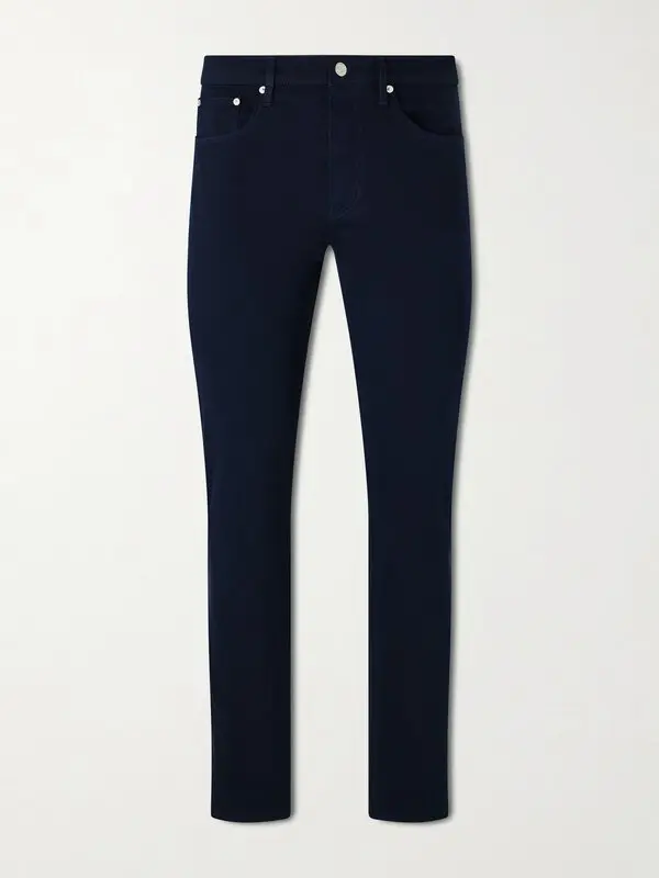 FRAME Modern Straight Leg Twill Trousers - Blue