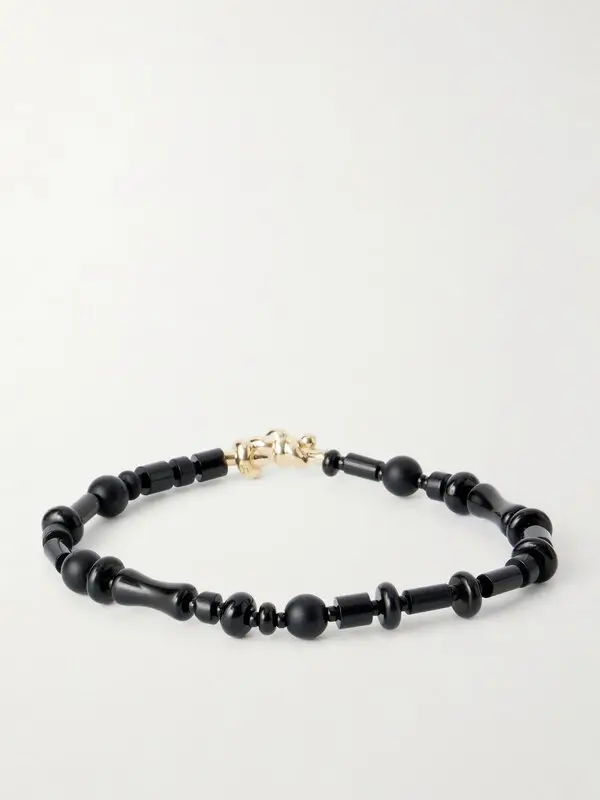 Luis Morais 14k Gold Agate Bead Bracelet