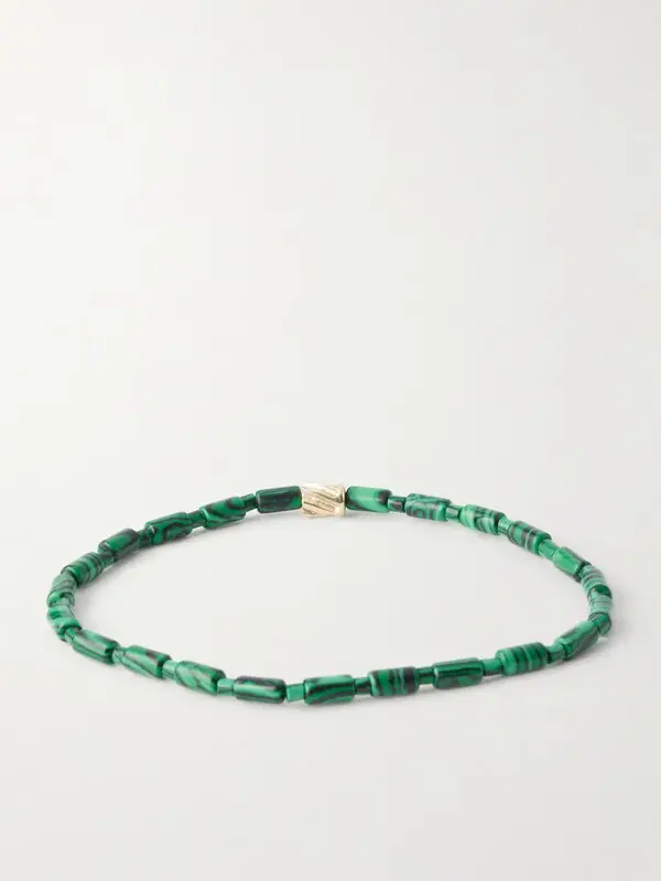 Luis Morais 14-karat Gold & Agate Beaded Bracelet