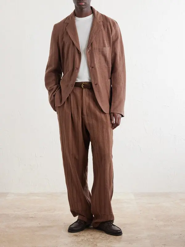 KARDO Antonio Straight-leg Striped Cotton-canvas Trousers
