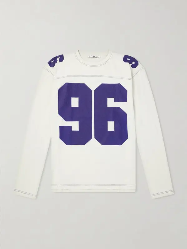 Acne Studios Exfold Printed Cotton-jersey T-shirt - Neutrals