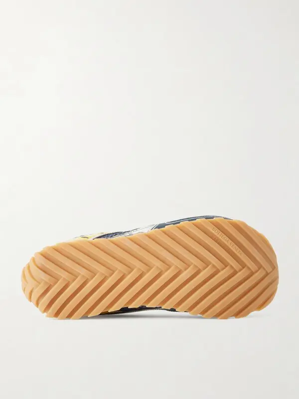 Bottega Veneta Orbit Metallic Rubber And Mesh Sneakers