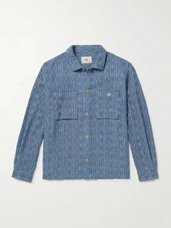 Folk Patch Basketweave Cotton Overshirt