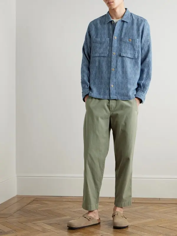 Folk Patch Basketweave Cotton Overshirt