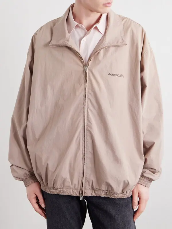 Acne Studios Olando Logo-print Cotton-poplin Zip-up Track Jacket
