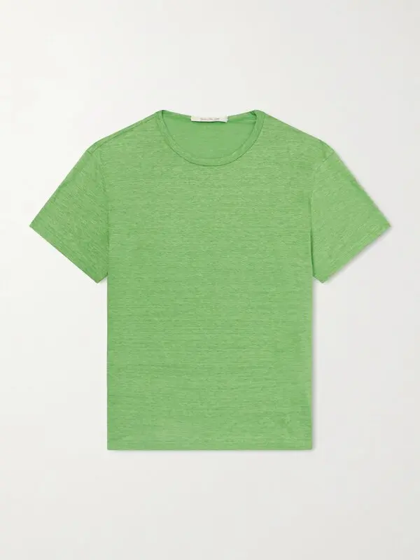 GOD'S TRUE CASHMERE Signature Linen T-shirt - Green