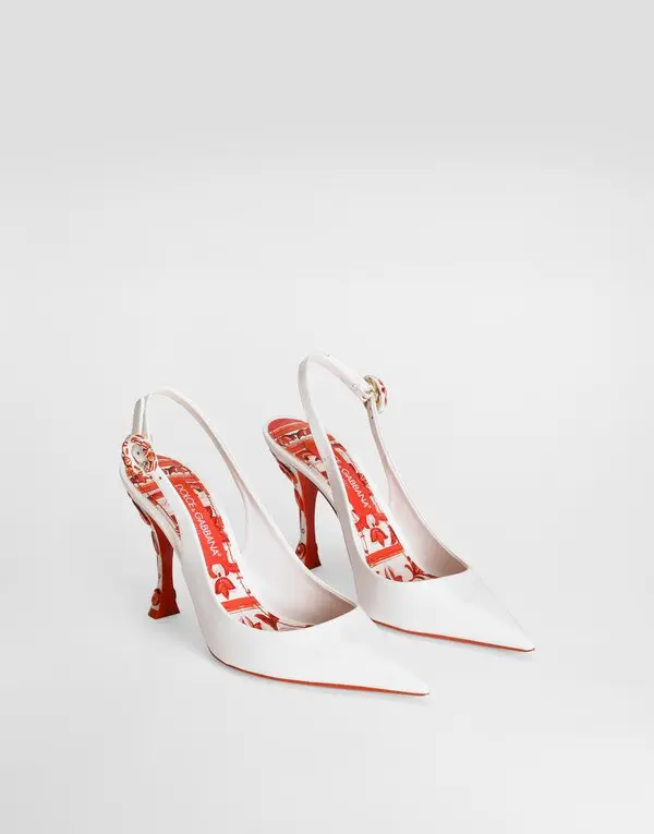 Dolce & Gabbana Patent Leather Slingback With Majolica Buckle