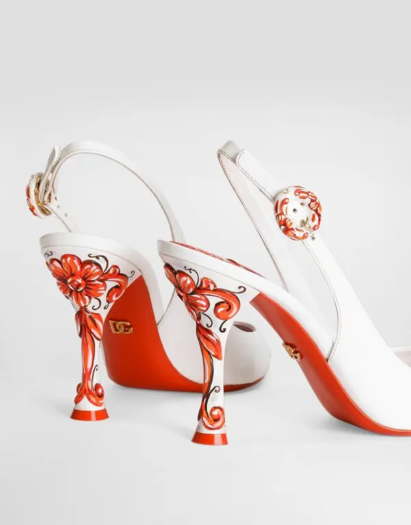 Dolce & Gabbana Patent Leather Slingback With Majolica Buckle