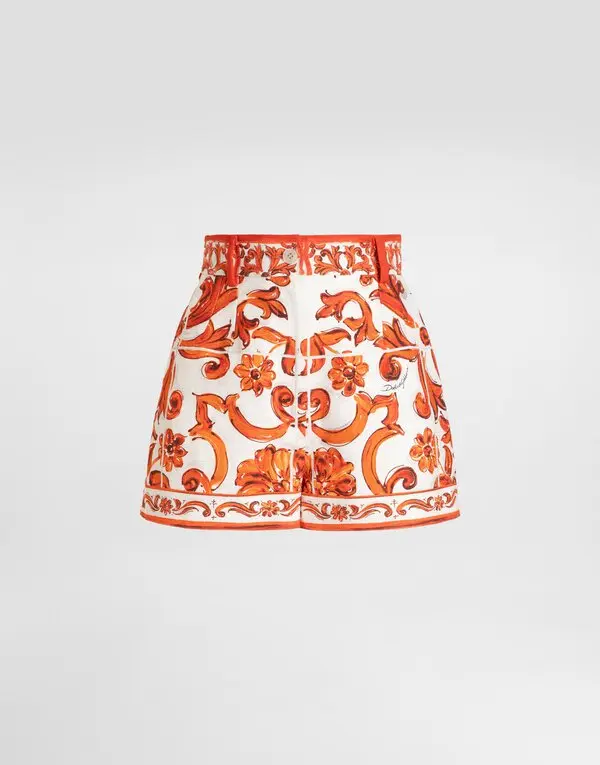 Dolce & Gabbana Majolica Print Mat Bermuda Shorts