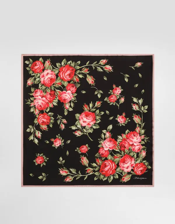 Dolce & Gabbana Rose Bouquet-print Silk Twill Scarf 70x70 - Multicolor
