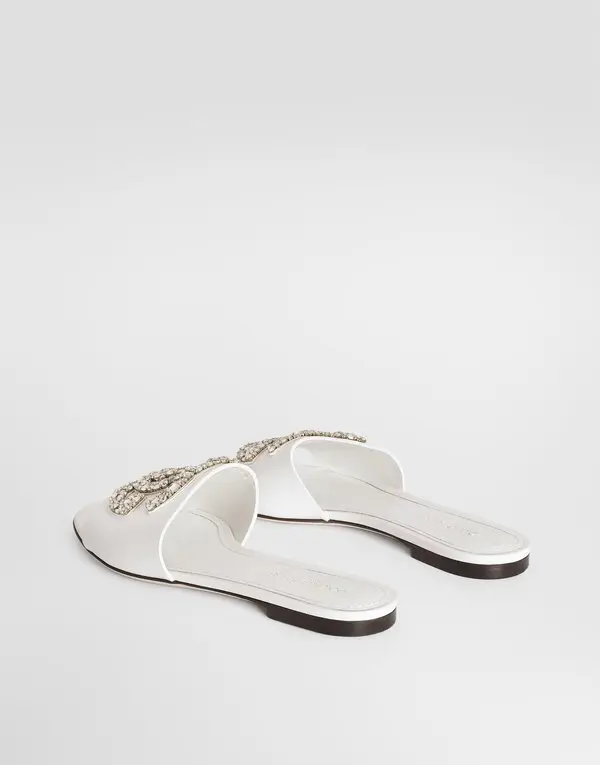 Dolce & Gabbana Embellished Calfskin Flat Slides