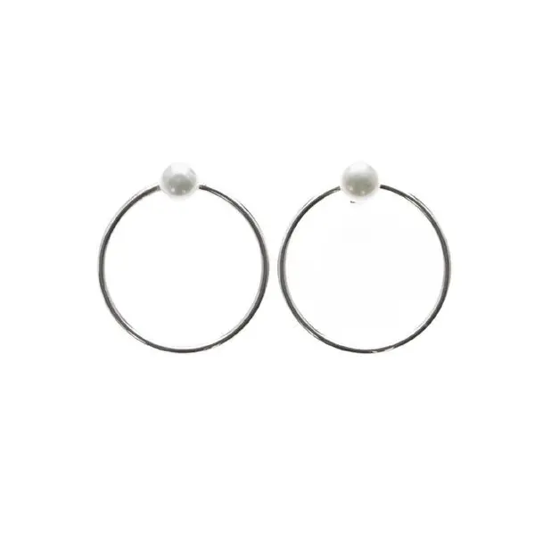 SILVER MOON Orbit Sterling Silver Pearl Earrings