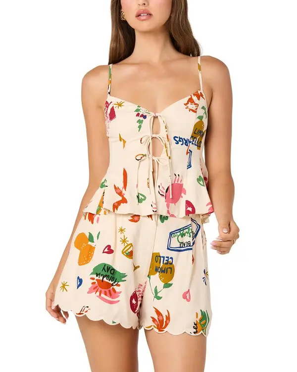 Astr The Label Alma Tie Front Top