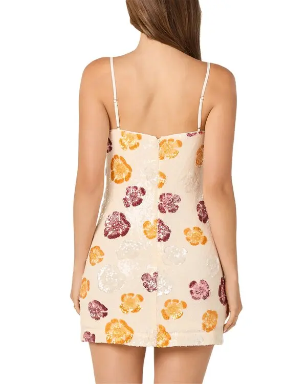 Astr The Label Abelia Sequined Mini Dress - Ivory Multi