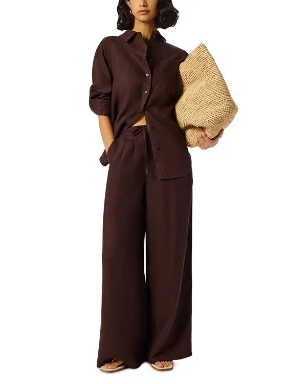 Whistles Wide Leg Linen Trousers