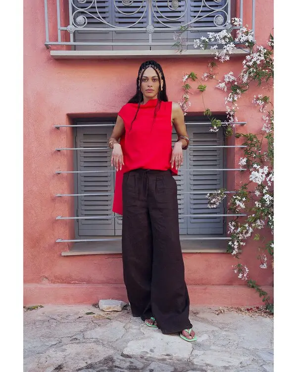 Whistles Wide Leg Linen Trousers