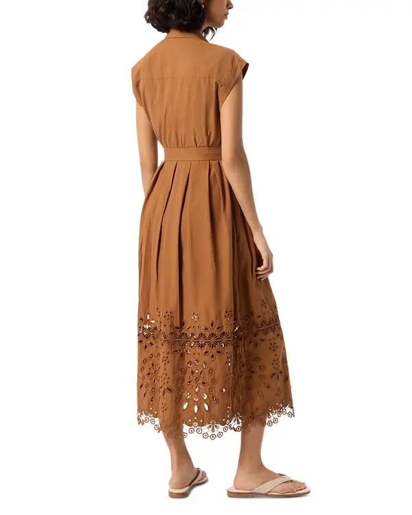 Whistles Cotton Broderie Shirt Dress