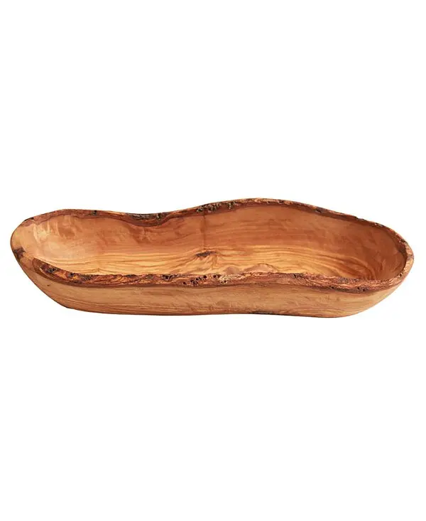 VERVE CULTURE Olivewood Boat Shaped Bowl - Brown