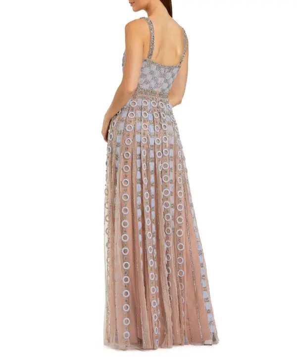 Mac Duggal Petite Embellished Geometric Evening Gown