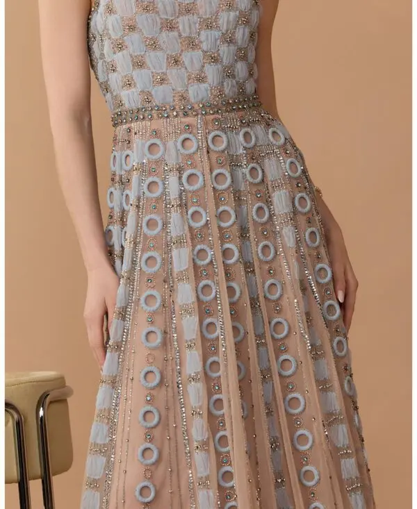 Mac Duggal Petite Embellished Geometric Evening Gown
