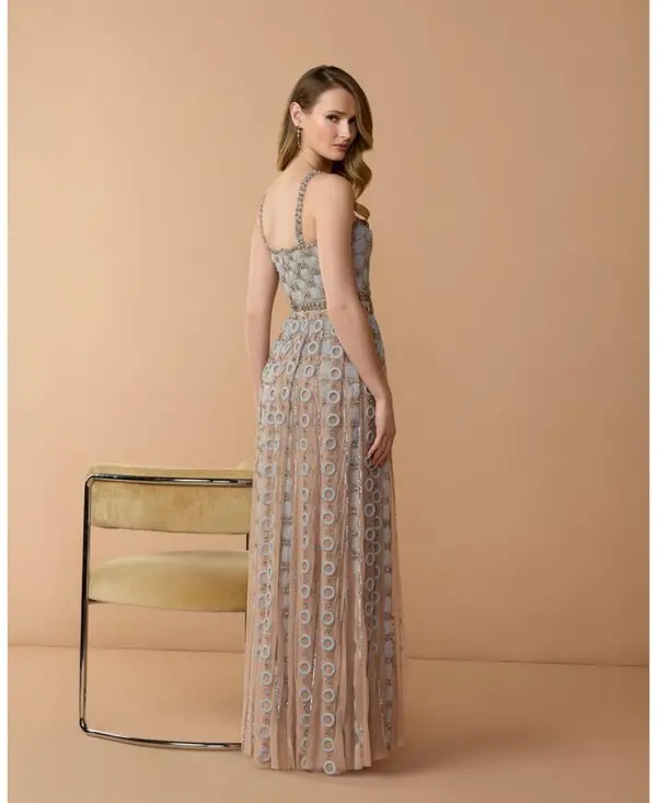 Mac Duggal Petite Embellished Geometric Evening Gown