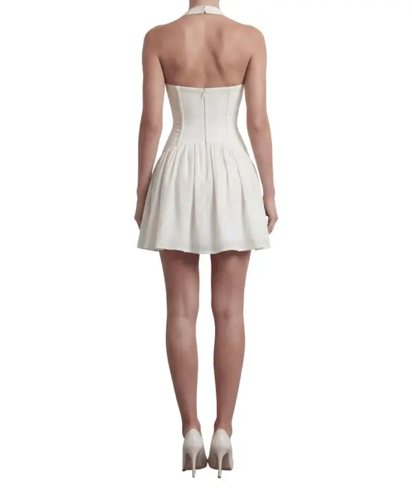 HEIRESS BEVERLY HILLS The Halter Corset Mini Dress - Ivory