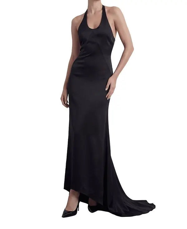 HEIRESS BEVERLY HILLS Deep Plunge Gown - Black
