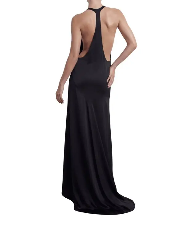 HEIRESS BEVERLY HILLS Deep Plunge Gown - Black