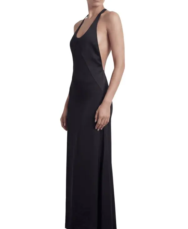 HEIRESS BEVERLY HILLS Deep Plunge Gown - Black