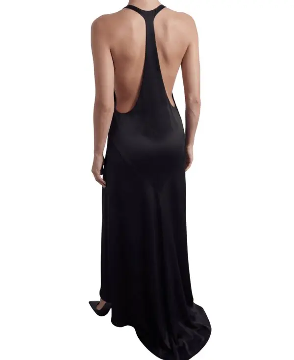 HEIRESS BEVERLY HILLS Deep Plunge Gown - Black