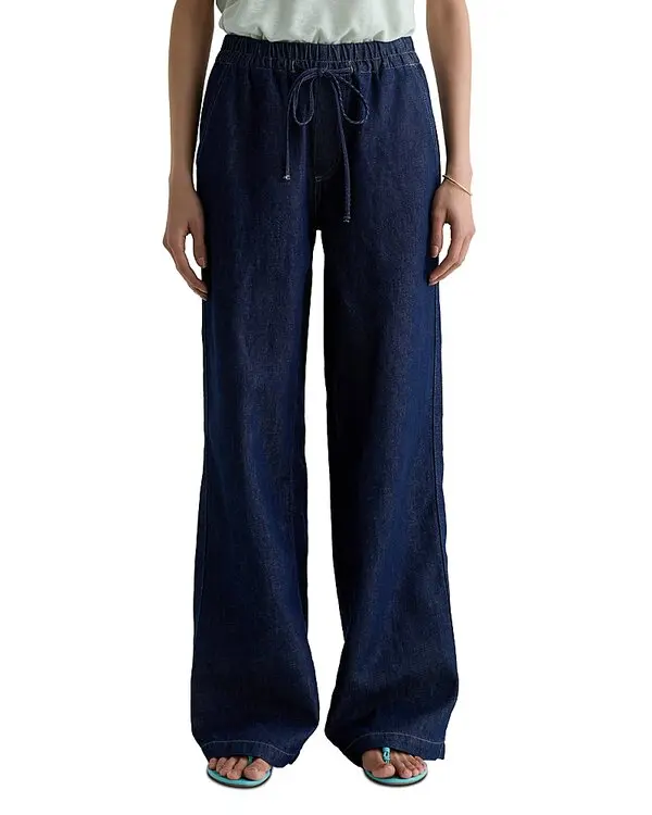 Ag Adria Cinched Low Rise Wide Leg Jeans - Napa