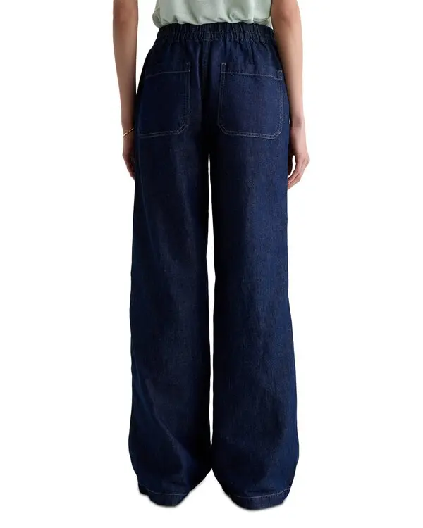 Ag Adria Cinched Low Rise Wide Leg Jeans - Napa