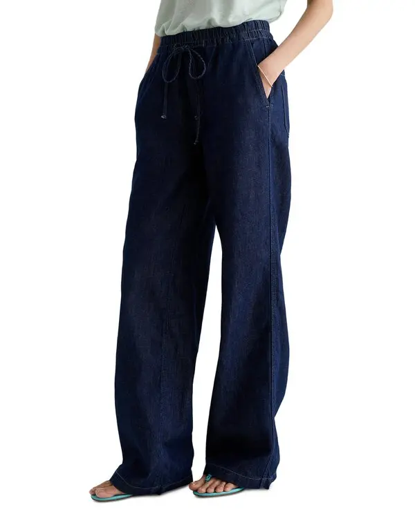 Ag Adria Cinched Low Rise Wide Leg Jeans - Napa
