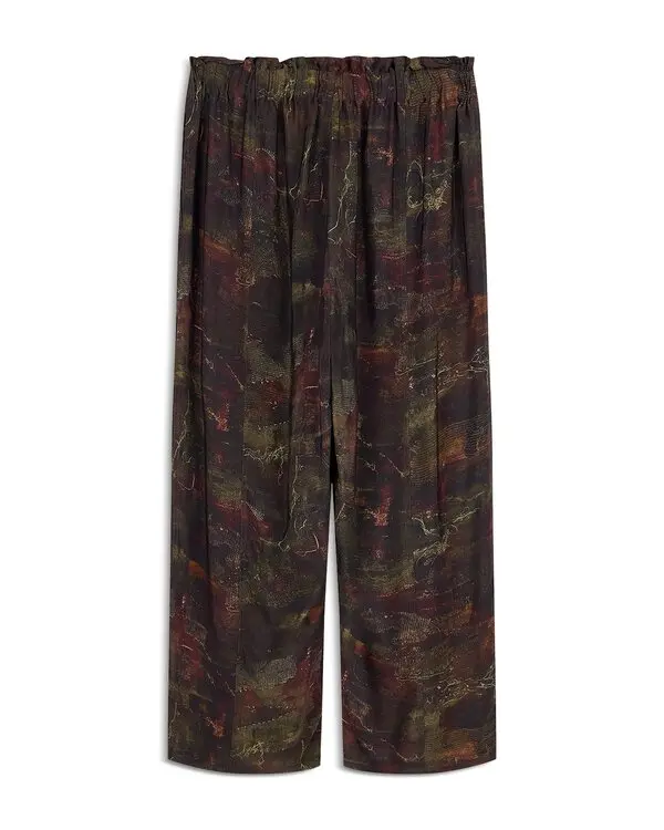 Emporio Armani Cupro Printed Twill Motif Trousers