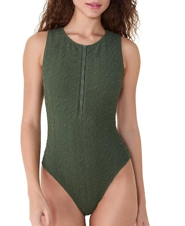 ANDIE Malibu High Neck One Piece Swimsuit - Thyme