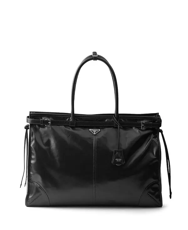 Prada Bonnie Leather Tote Bag - Black