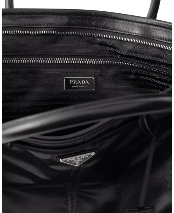 Prada Bonnie Leather Tote Bag - Black