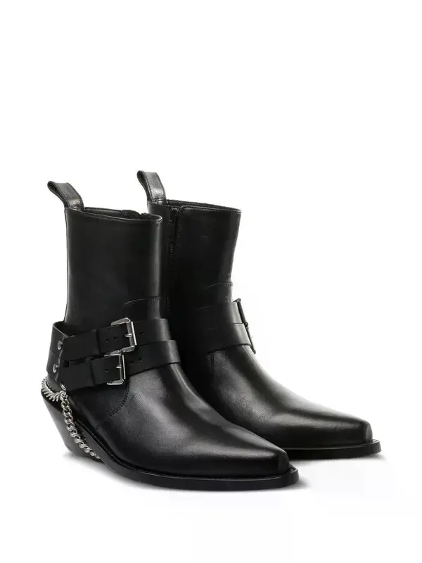 ANN DEMEULEMEESTER Kiril Santiags Ankle Boots - Black